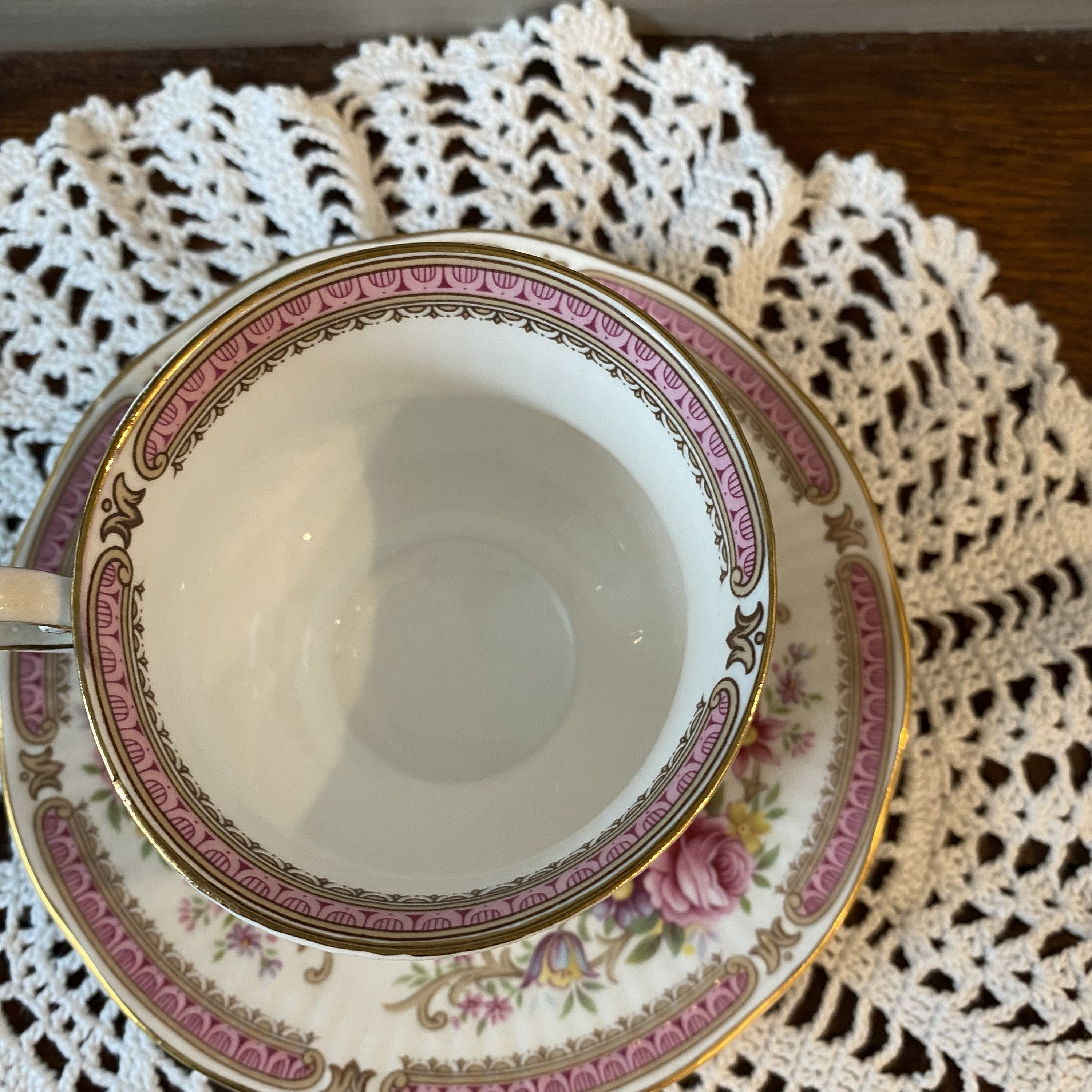 Queens ROSINA BONE CHINA Teacup and Saucer Richmond Pattern Made in ...