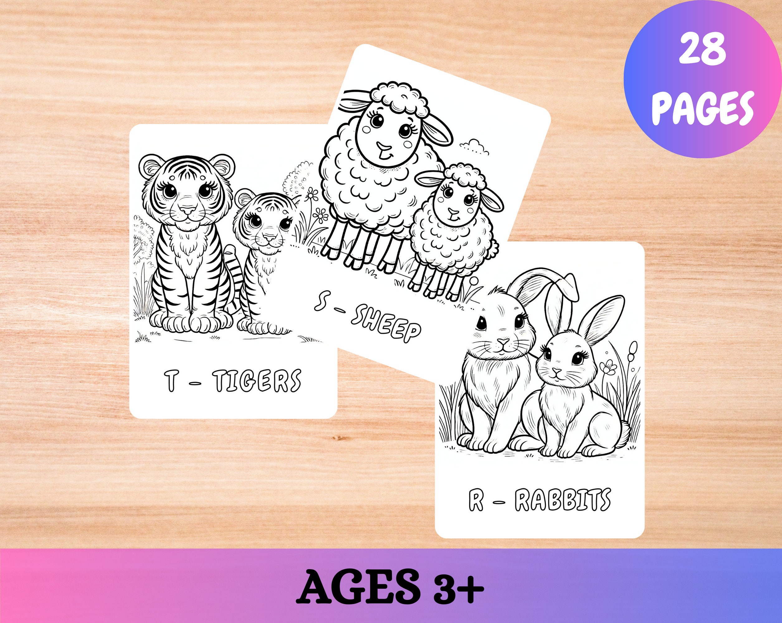 ABC Animal Alphabet Coloring Book for Kids - Instant Download ...