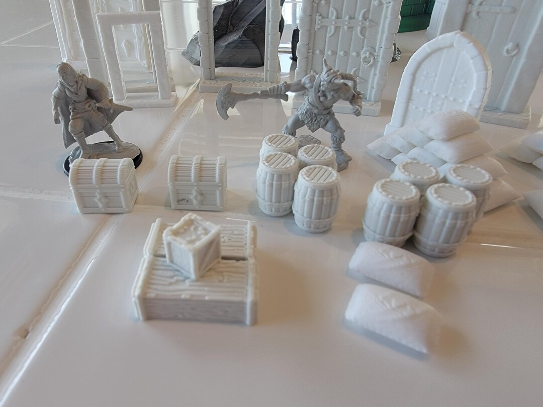 Dnd Prop Sets, Table Top Props, Doors and Chests and Barrels and Crates ...