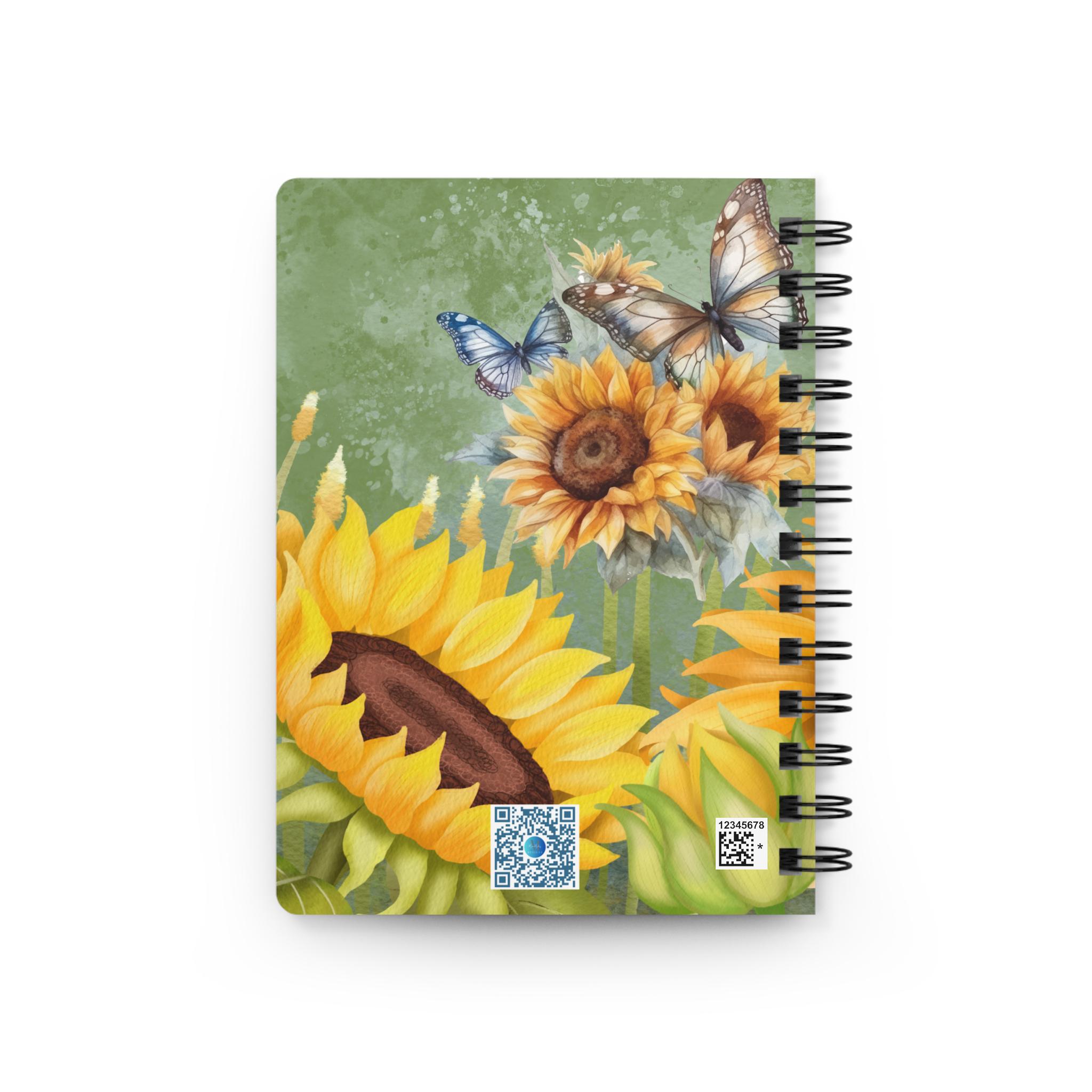 5x7 Personalized Sunflower Spiral Notebook: Glossy Laminated Journal - Etsy