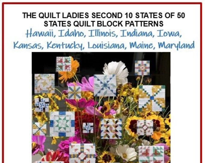 Fifth 10 States Quilt Block Patterns From the Quilt Ladies - Etsy