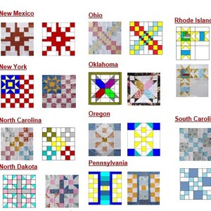Fourth 10 States of Quilt Block Patterns From the Quilt Ladies - Etsy