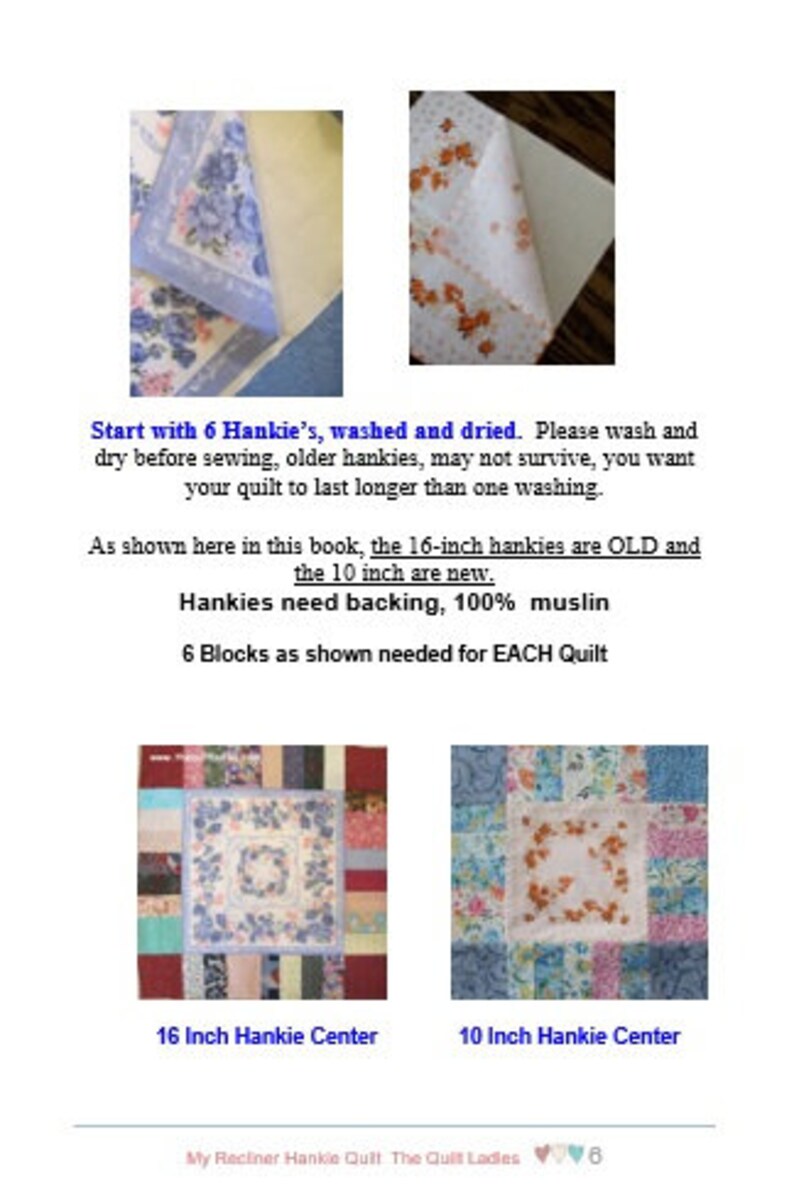 Hankie Quilt Scrappy OR My Recliner Quilt Pattern PDF Downloads in MOMENTS - Etsy