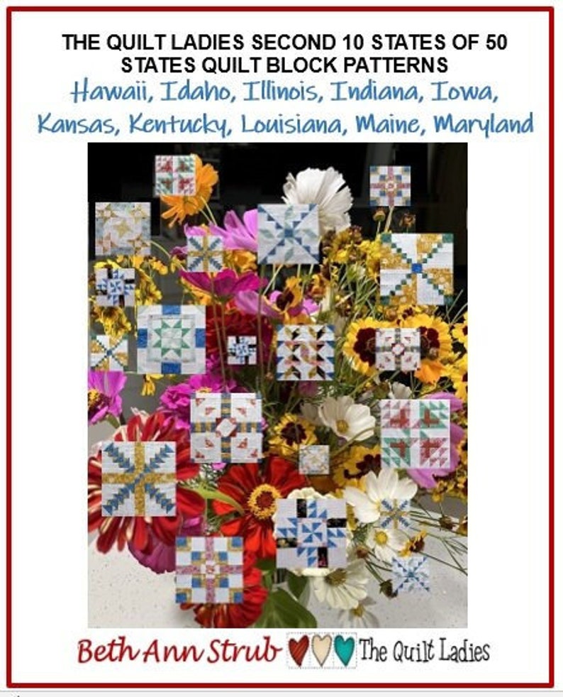 Second 10 US State Quilt Block Patterns From the Quilt Ladies - Etsy