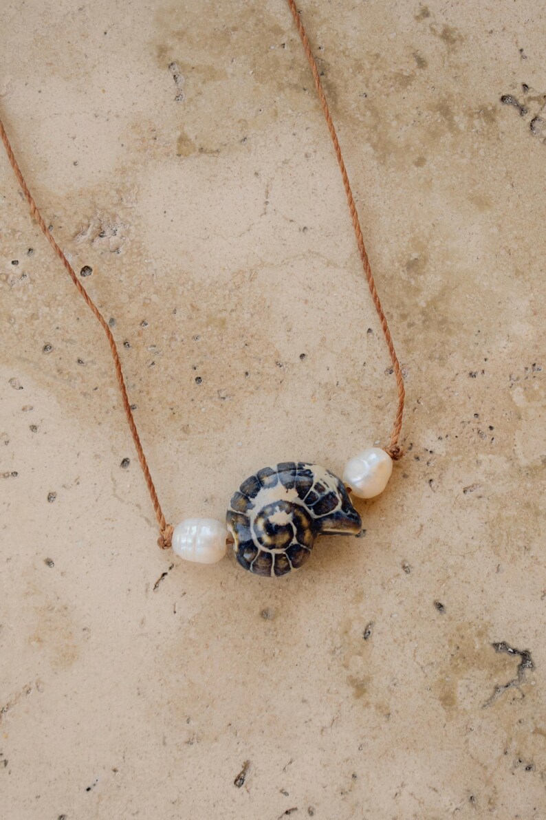 The Siren Necklace - Spiral Shell Necklace With Adjustable Strap - Etsy