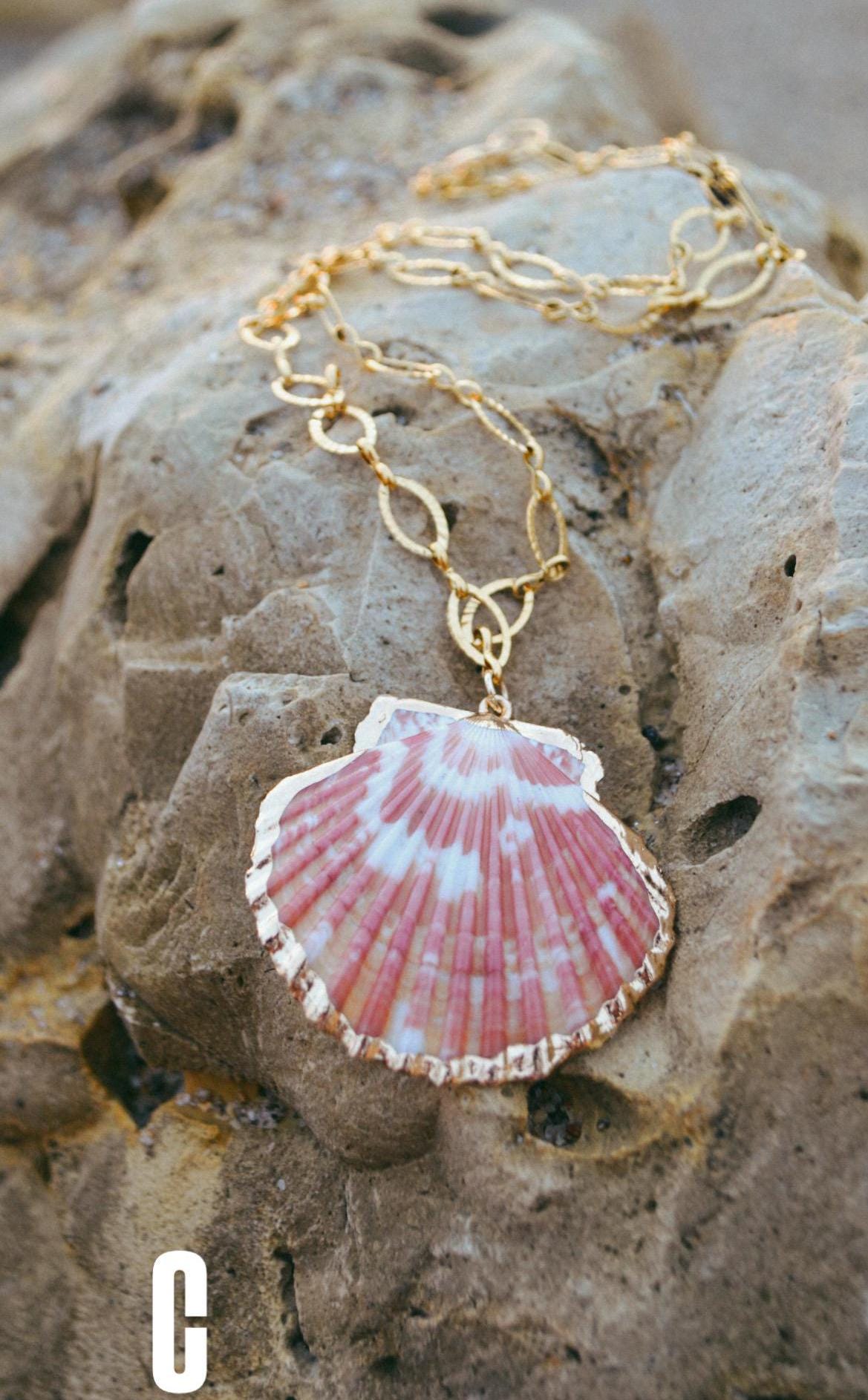 Gold Plated Scallop Shell Necklace - Etsy