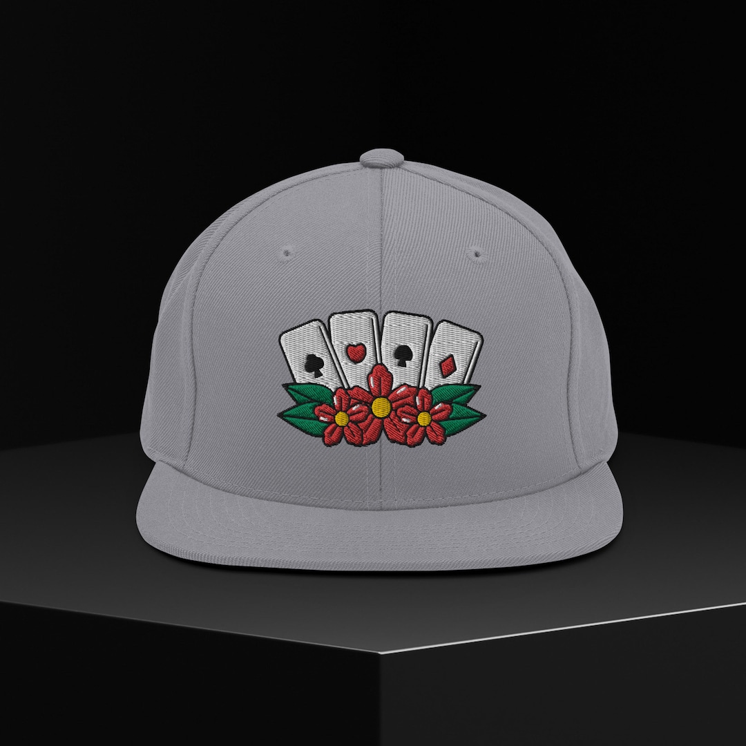 Stylish Embroidered Playing Cards Hat Perfect for Gamers, Casino Fans ...