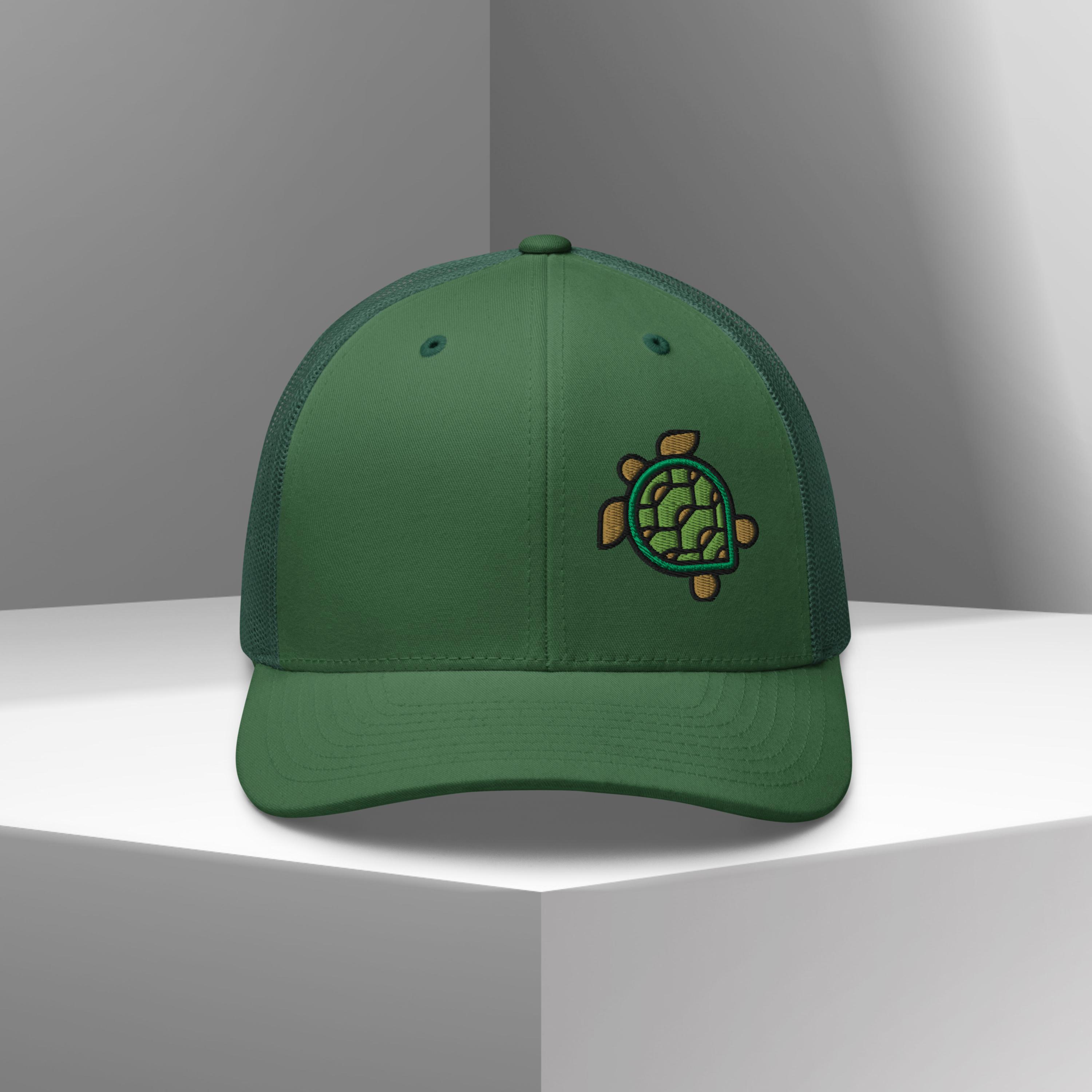 Sea Turtle Embroidered Trucker Cap - Stylish Mesh Back Turtle Hat by ...