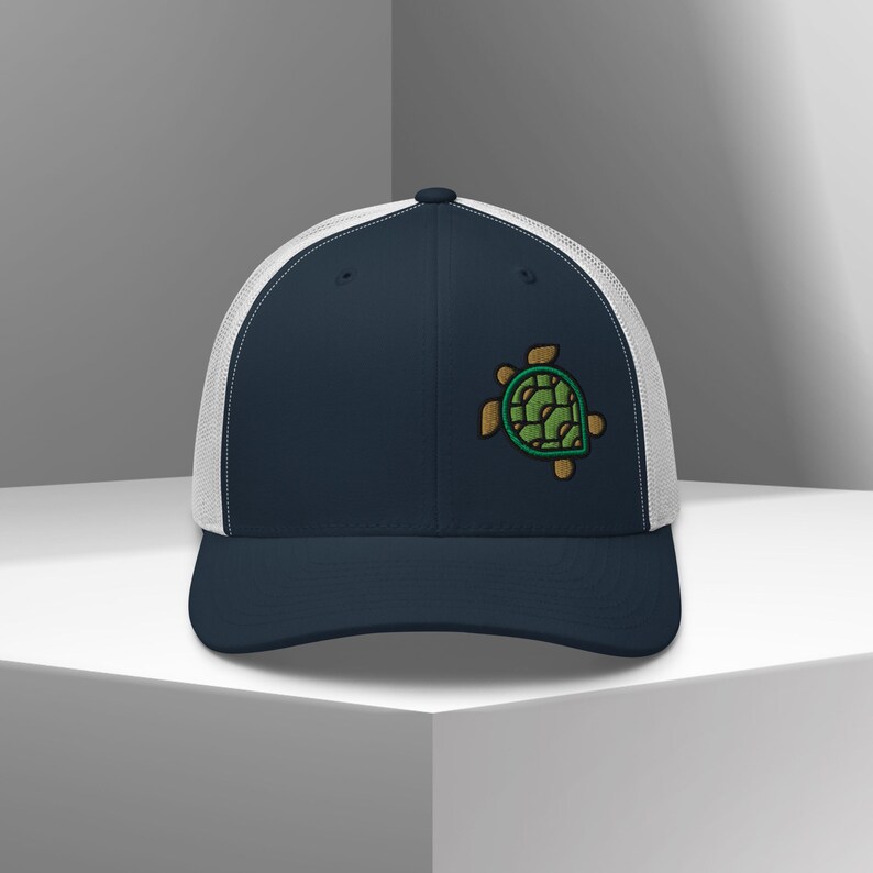 Sea Turtle Embroidered Trucker Cap - Stylish Mesh Back Turtle Hat by ...