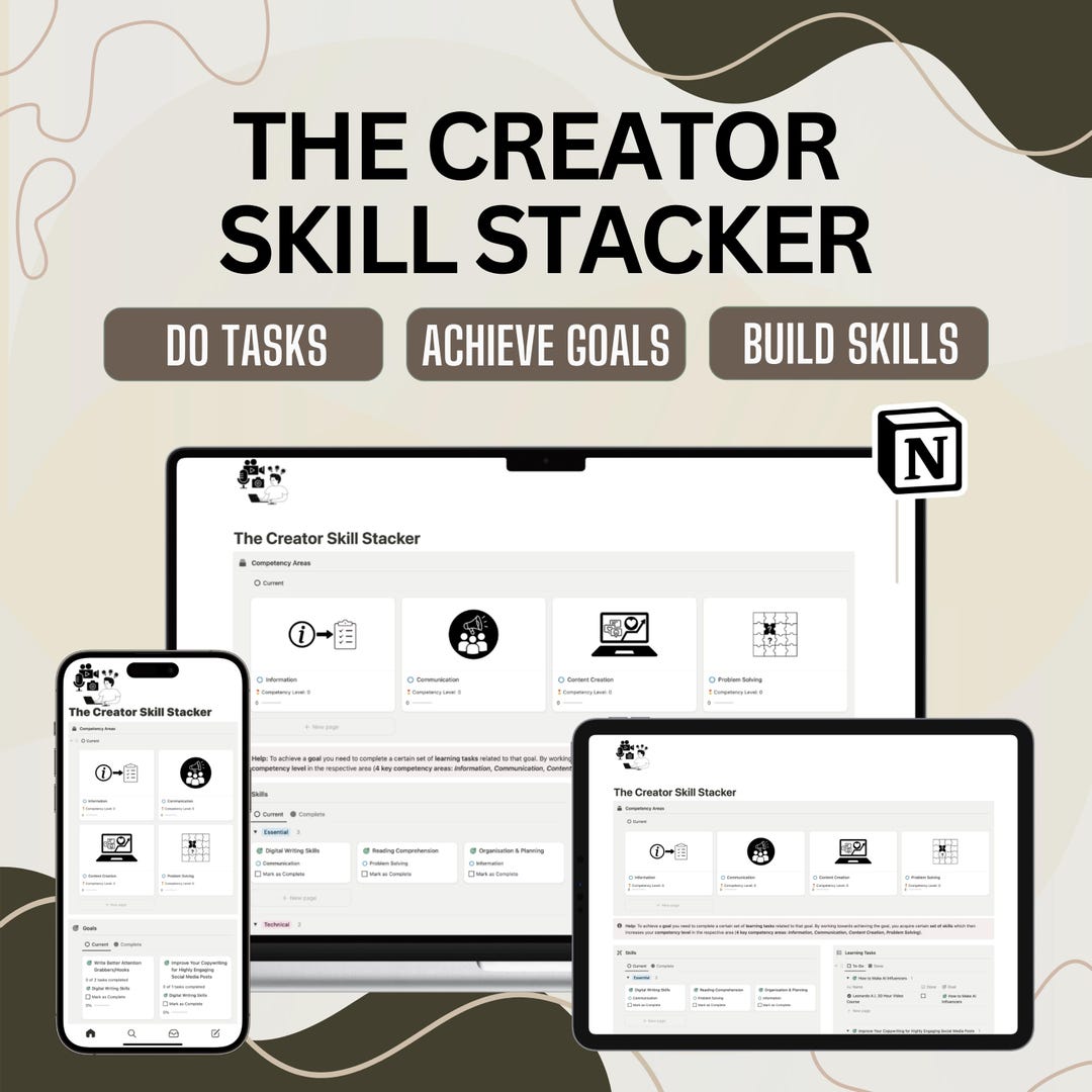 Creator Skill Stacker Notion Template Build Digital Skills With Notion ...
