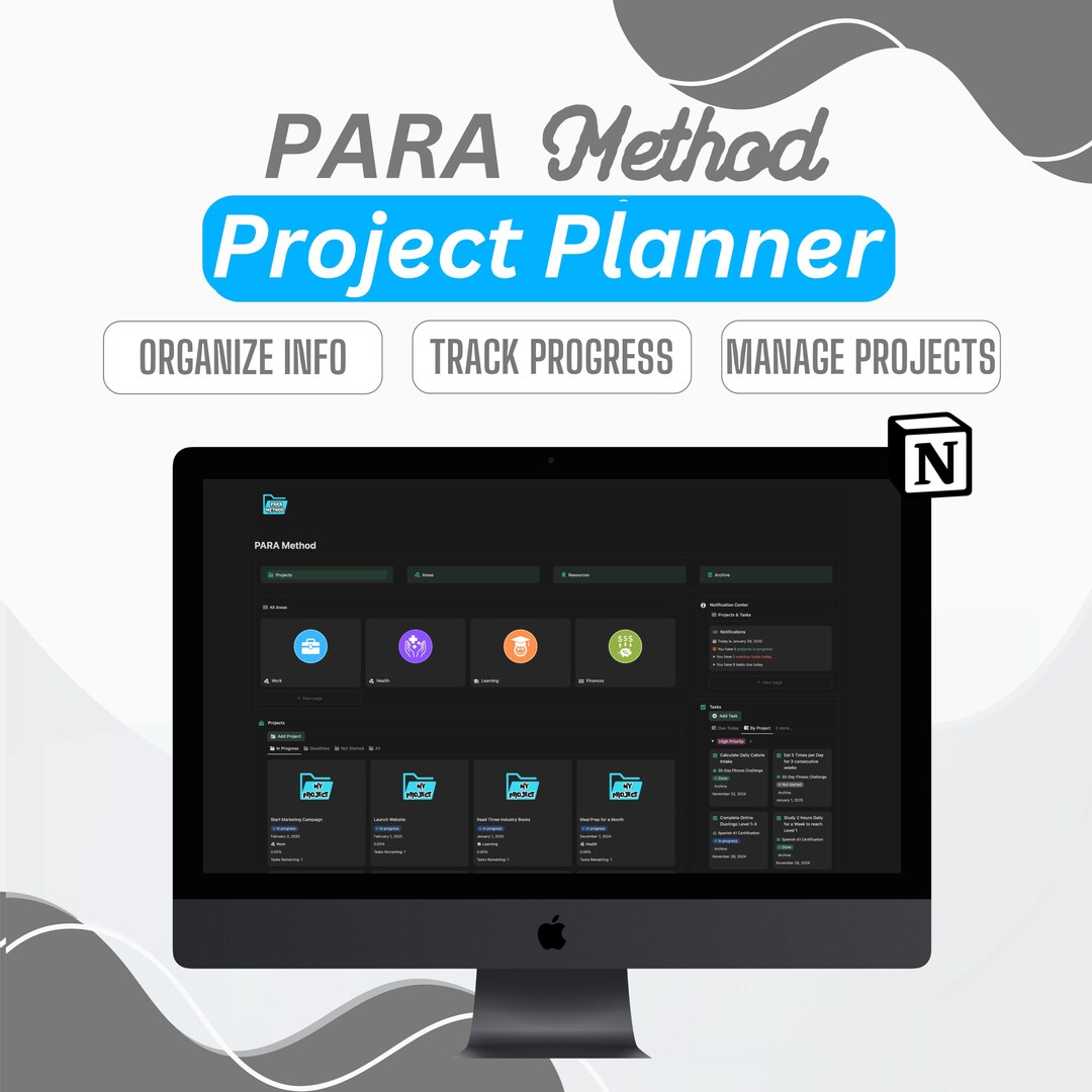 The PARA Method Notion Template for Organising Your Life - Etsy