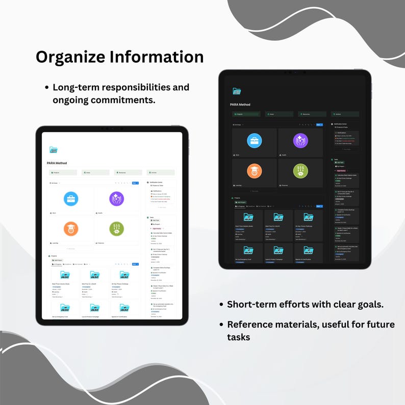 The PARA Method Notion Template for Organising Your Life - Etsy