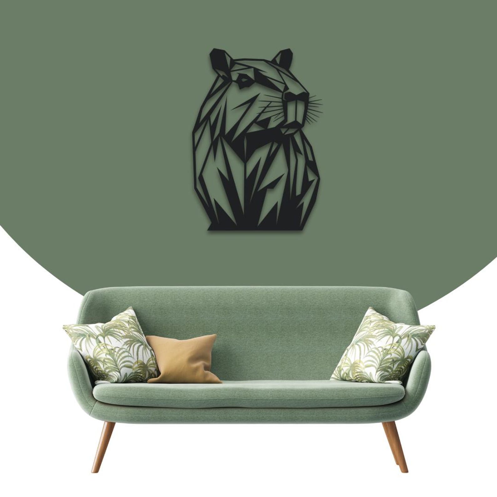 Geometric Capybara, Laser Cut SVG|DXF File | Metal Art Wall Art ...
