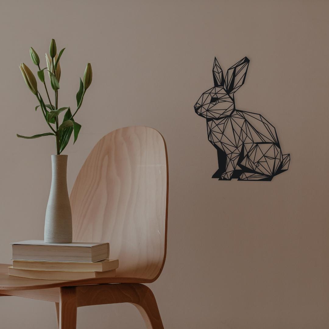 Geometric Rabbit Laser Cut SVG|DXF File | Metal Art Wall Art, Engraving ...