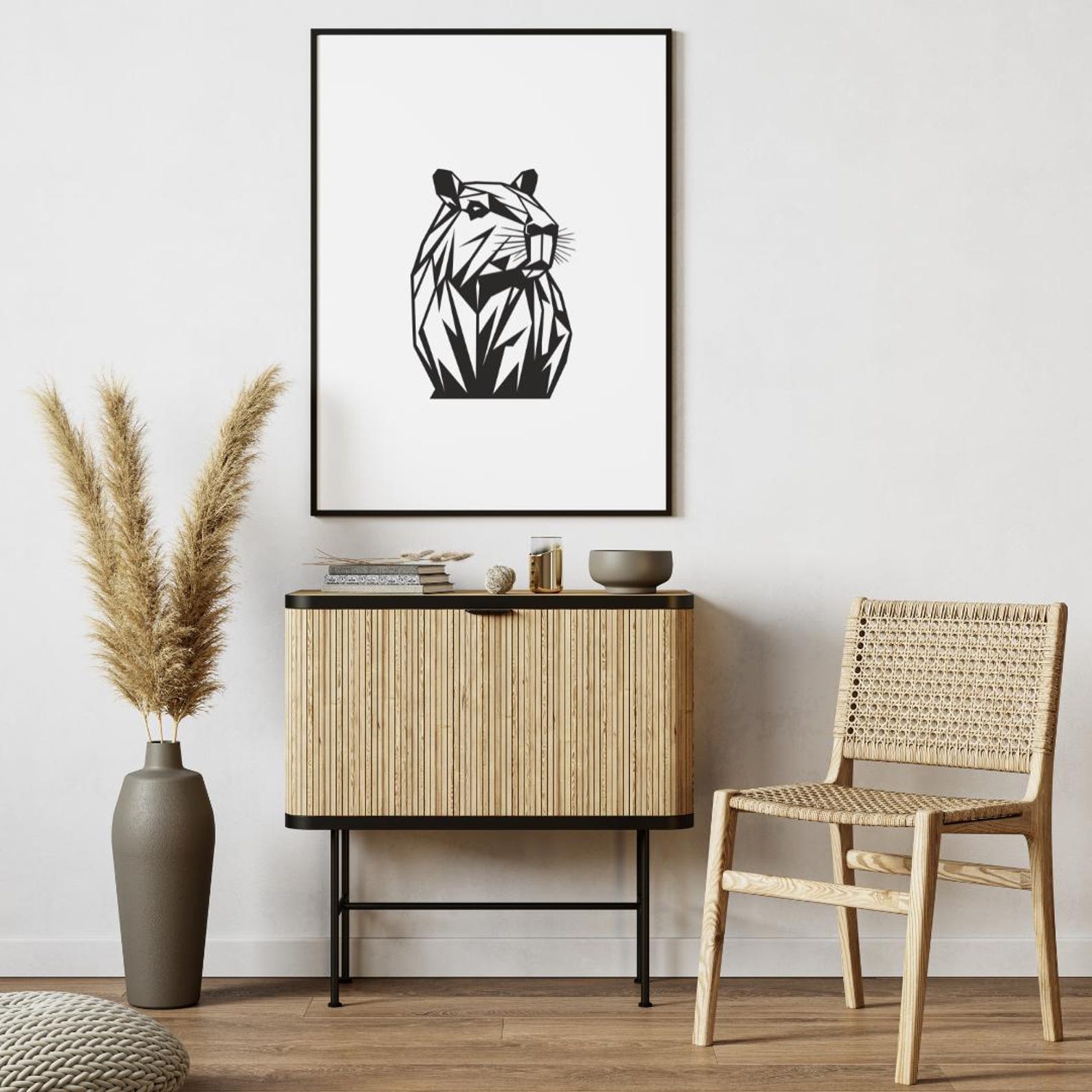 Geometric Capybara, Laser Cut SVG|DXF File | Metal Art Wall Art ...
