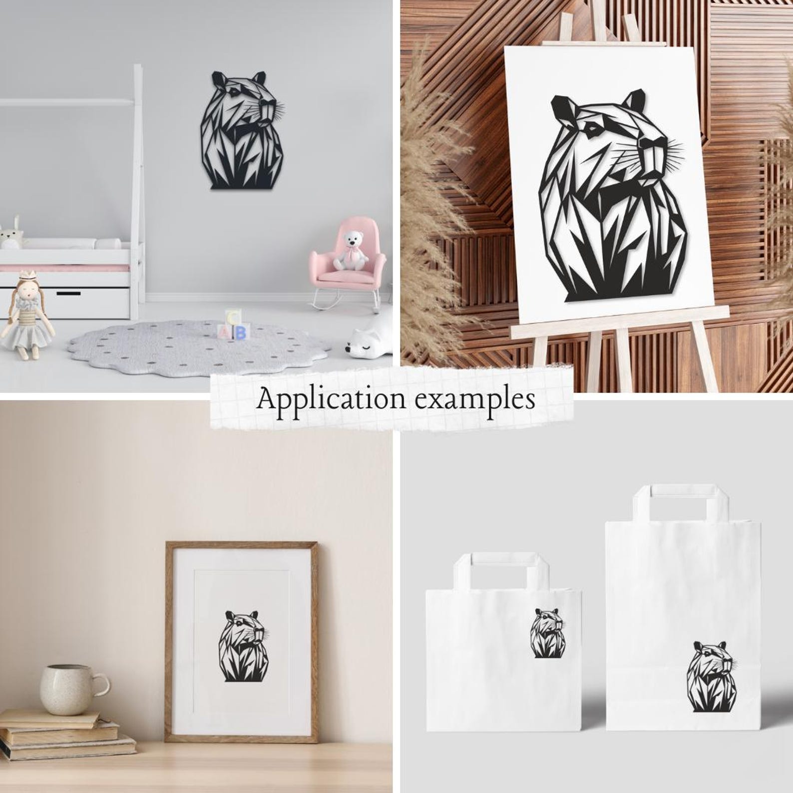 Geometric Capybara, Laser Cut SVG|DXF File | Metal Art Wall Art ...