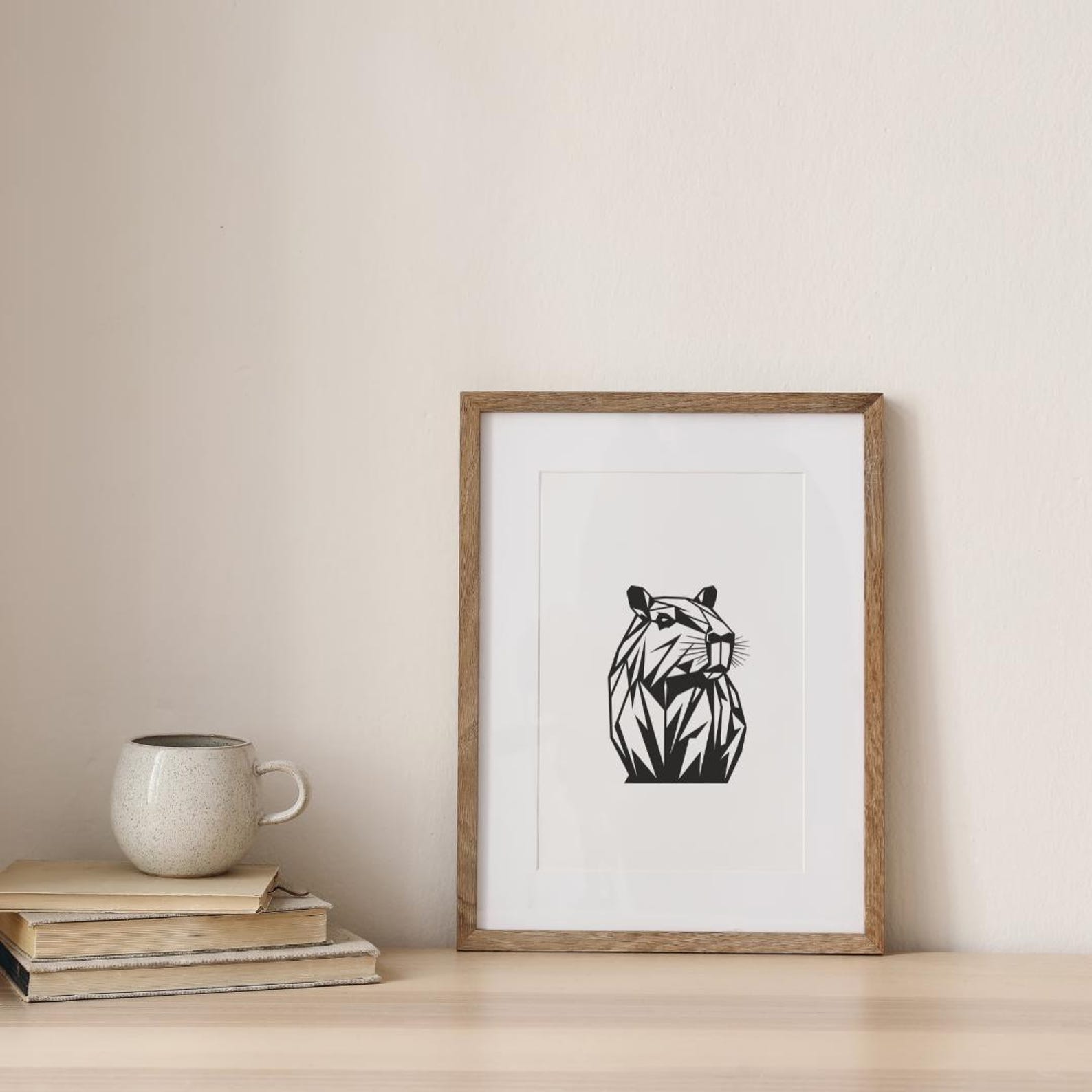 Geometric Capybara, Laser Cut SVG|DXF File | Metal Art Wall Art ...