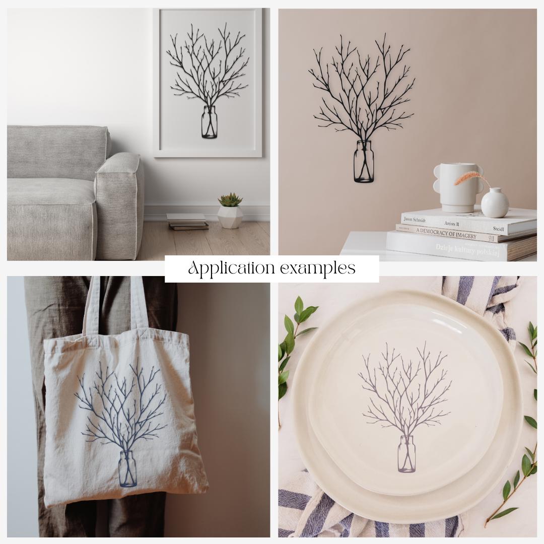 Tree Branch, Laser Cut SVG | DXF | Ai File | Metal Art, Wall Art ...