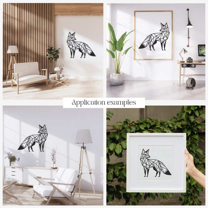 Geometric Fox, Laser Cut SVG|DXF|CDR File | Metal Art Wall Art ...