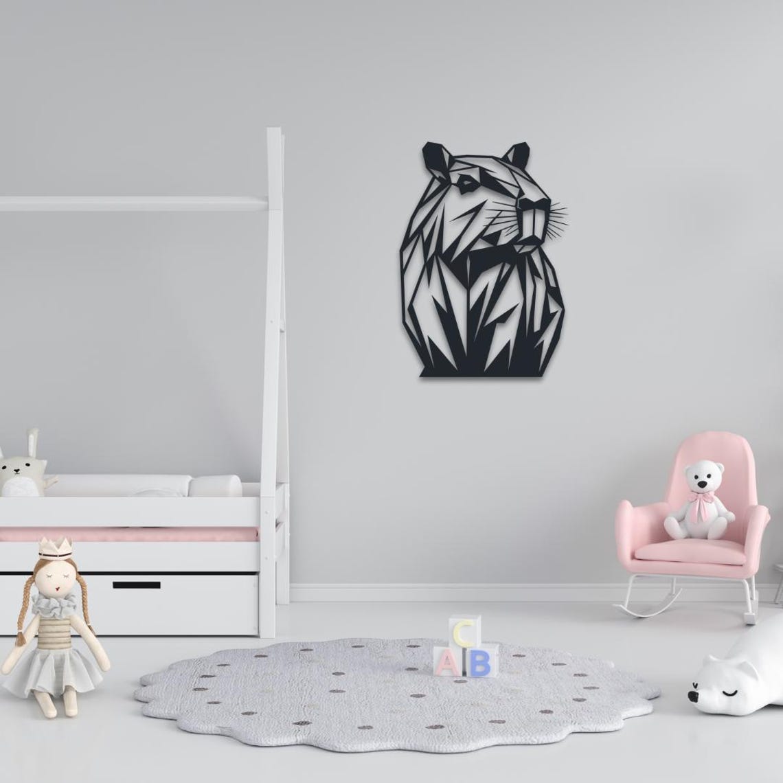 Geometric Capybara, Laser Cut SVG|DXF File | Metal Art Wall Art ...