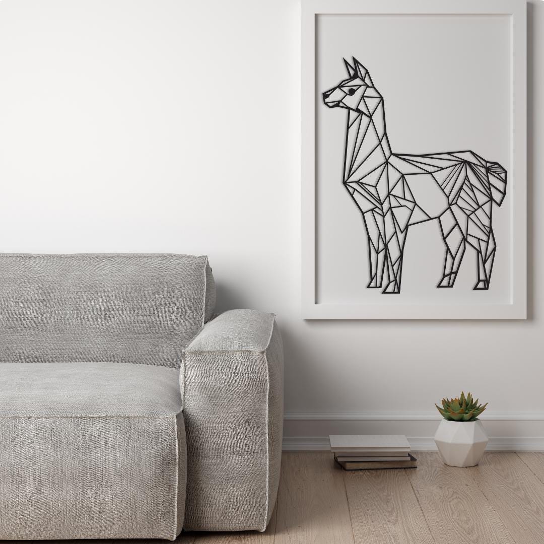 Geometric Llama | Laser Cut Svg|dxf|ai|png File | Metal Art, Engraving ...