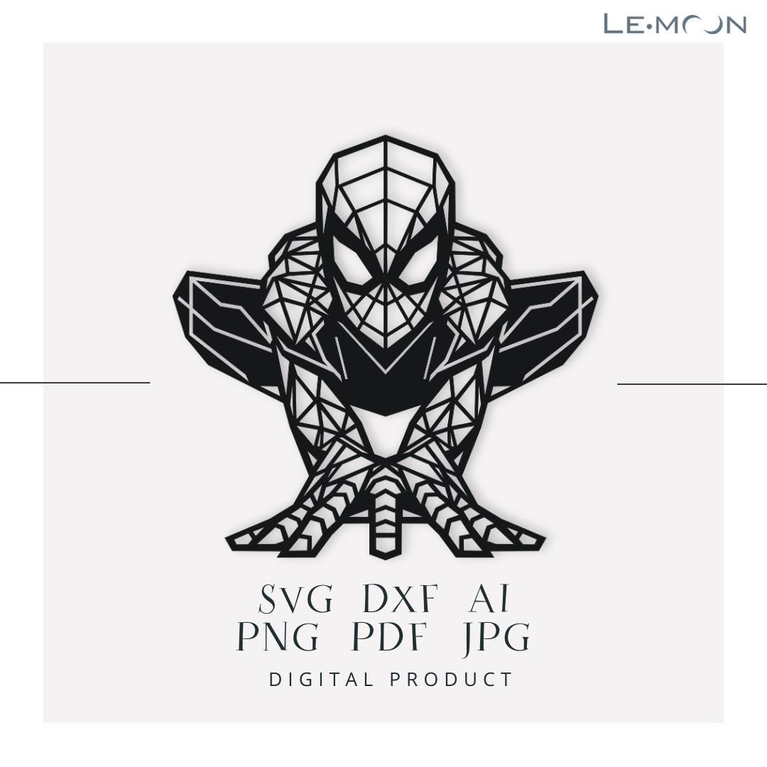 Geometric Spider-man, Laser Cut SVGDXF File Metal Art Wall Art ...