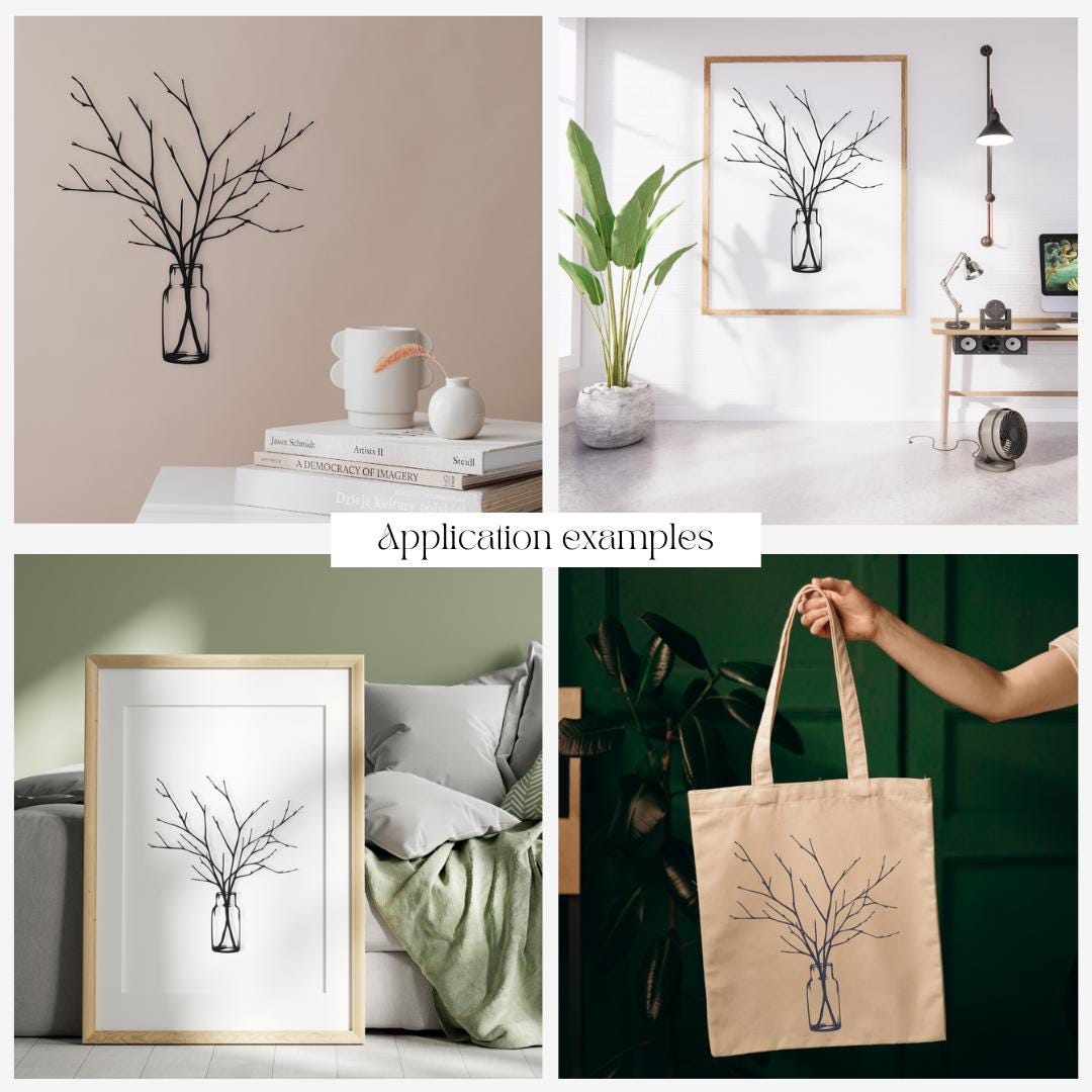 Set Tree Branch, Laser Cut SVG DXF Ai File Metal Art Wall Art Engraving ...