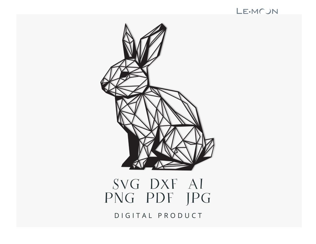 Geometric Rabbit Laser Cut SVG|DXF File | Metal Art Wall Art, Engraving ...