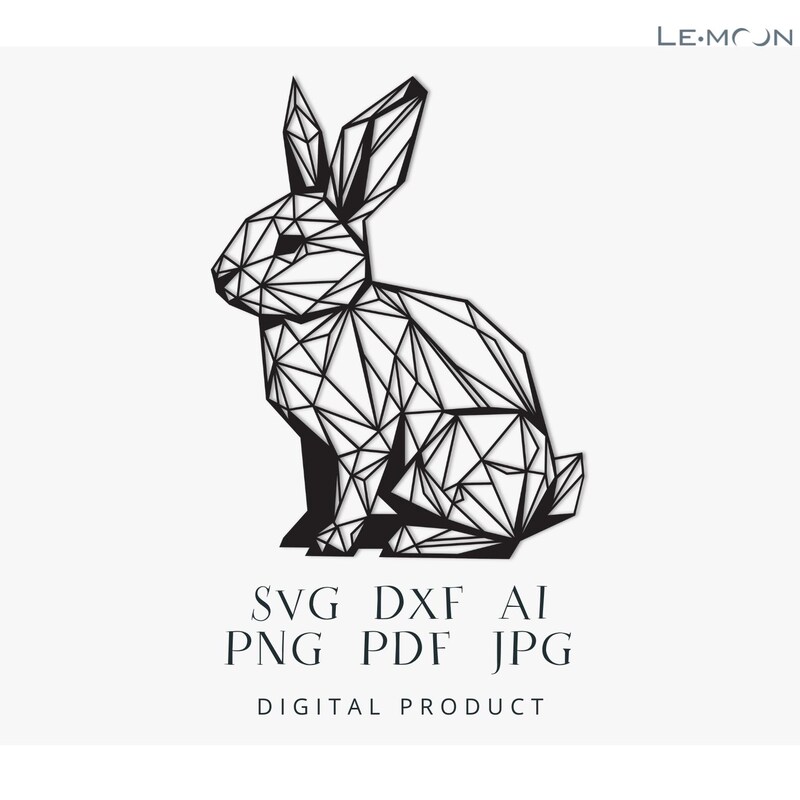 Geometric Rabbit - Etsy