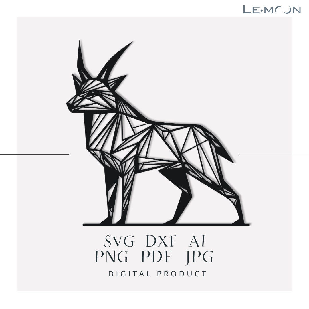 Geometric Antelope Laser Cut SVG/DXF/AI File | Metal Art Wall Art ...