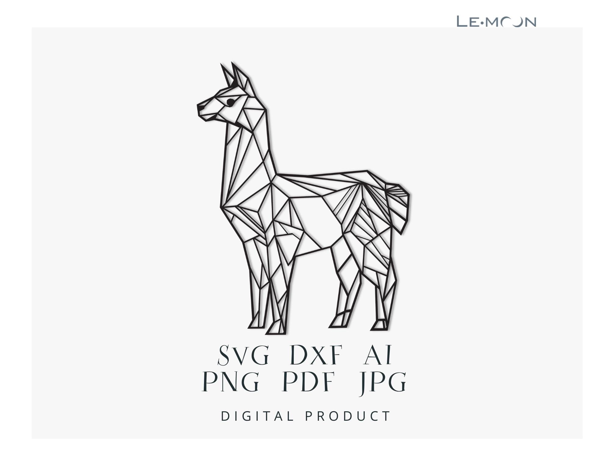 Geometric Llama | Laser Cut Svg|dxf|ai|png File | Metal Art, Engraving ...