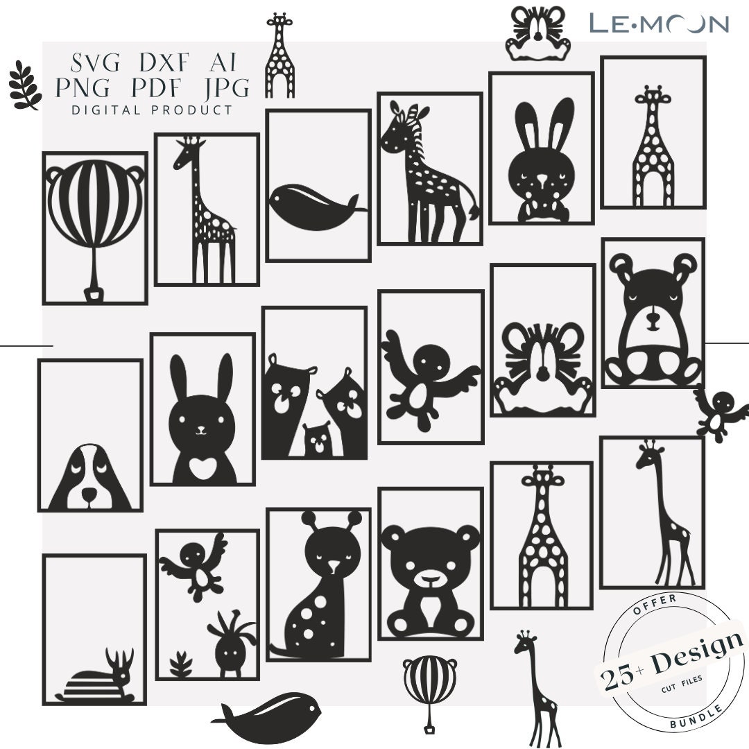 Bundle 25+ Animals | Laser Cut SVG|DXF File | Metal Art Wall Art ...