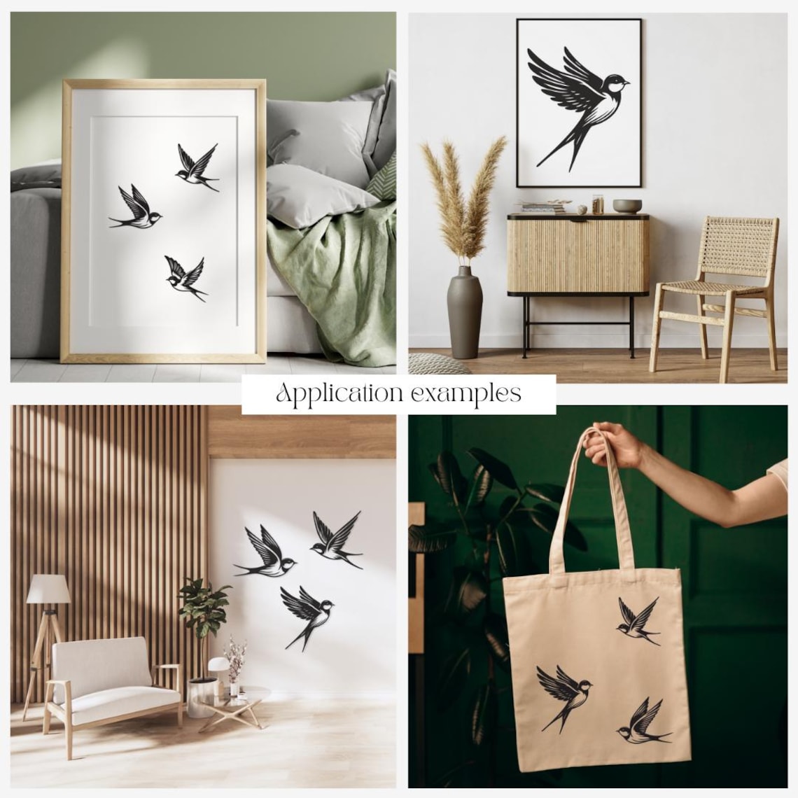 Swallows | Bird | Laser Cut Svg|dxf|ai|png File | Metal Art, Engraving ...