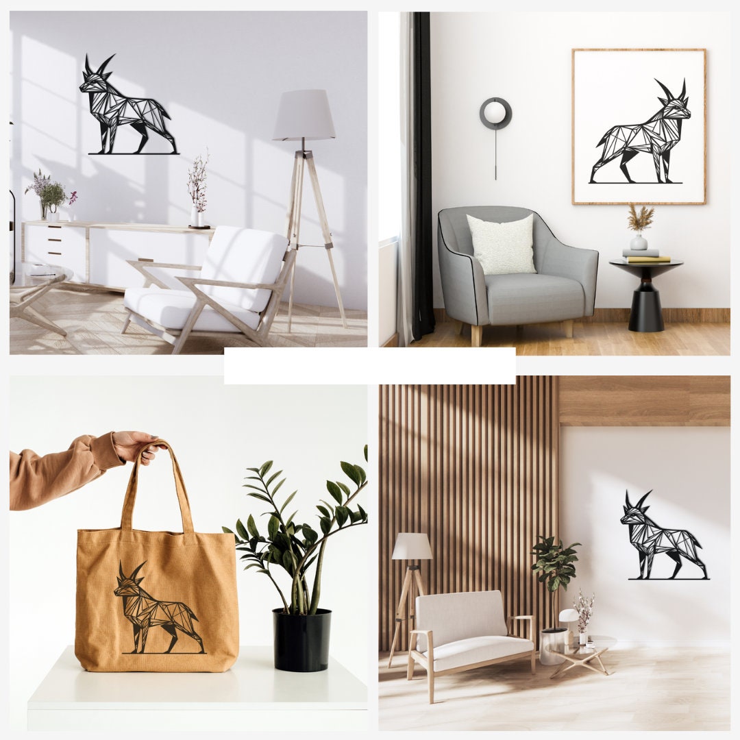 Geometric Antelope Laser Cut SVG/DXF/AI File | Metal Art Wall Art ...