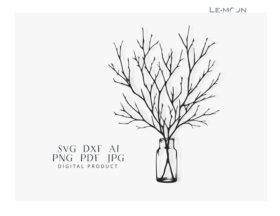 Tree Branch, Laser Cut SVG | DXF | Ai File | Metal Art, Wall Art ...