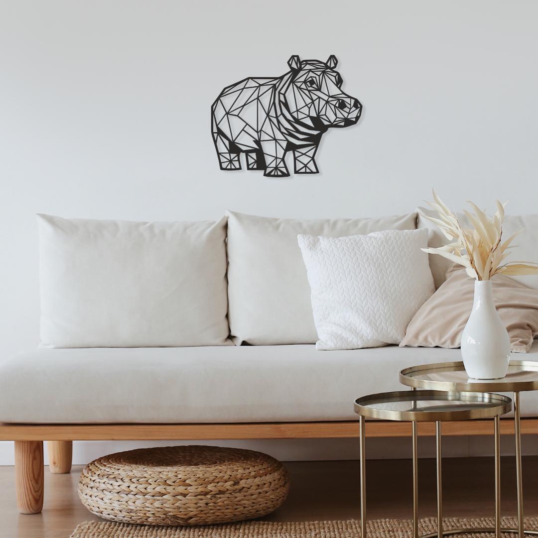 Geometric Hippo | Laser Cut Svg|dxf|ai|png File | Metal Art, Engraving ...