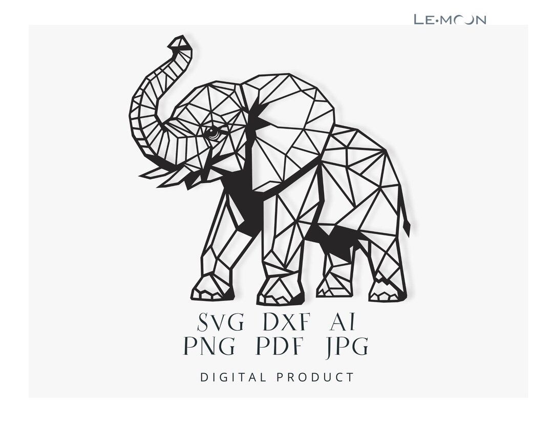 Geometric Elephant Laser Cut SVG/DXF/AI File | Metal Art Wall Art ...
