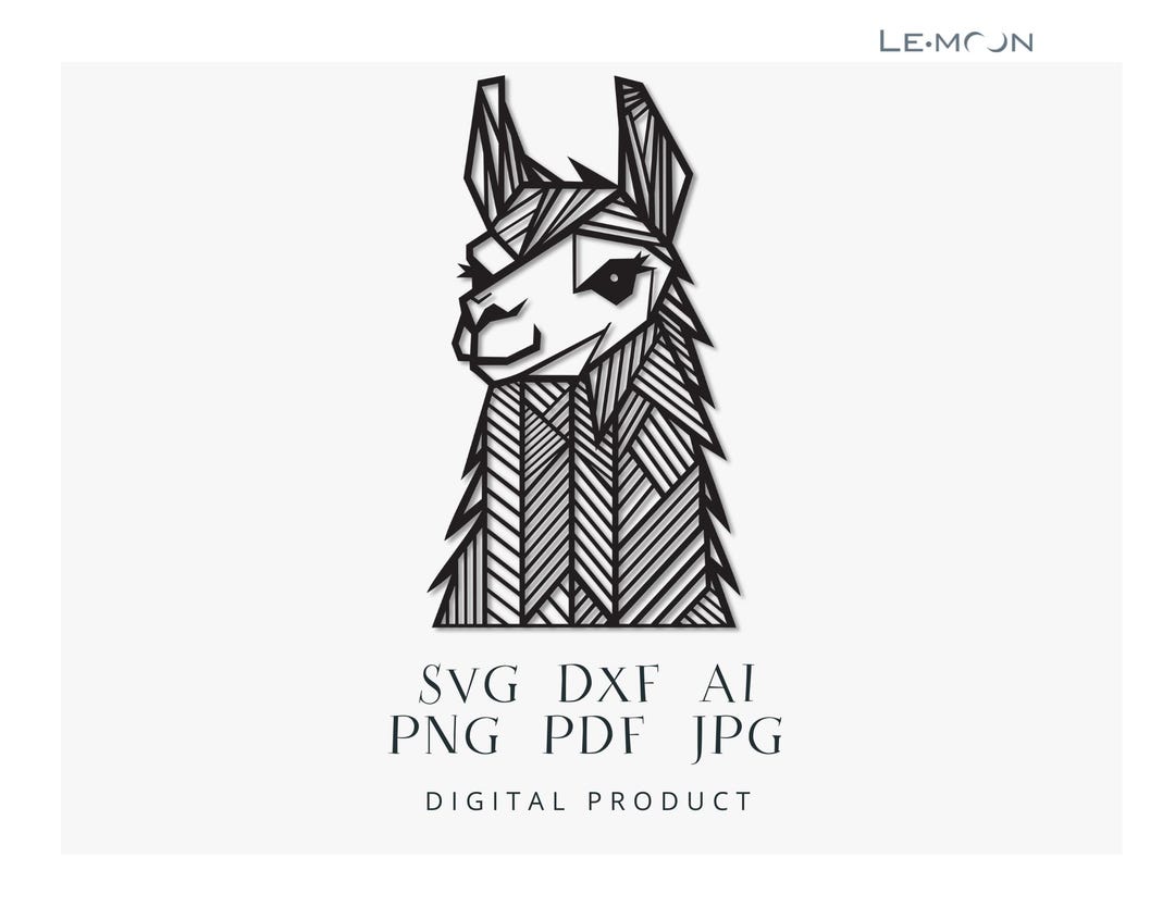 Geometric Llama 3 | Laser Cut Svg|dxf|ai|png File | Metal Art ...