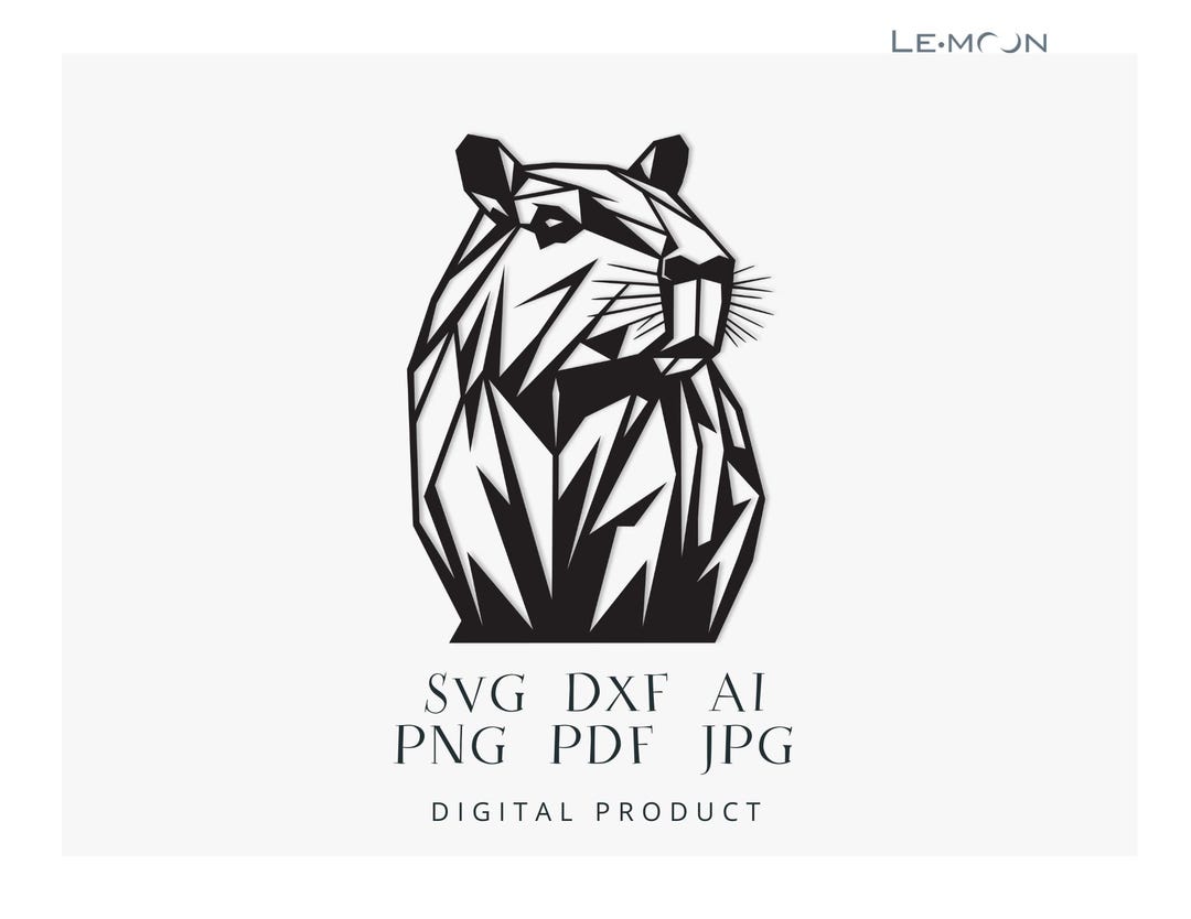 Geometric Capybara, Laser Cut SVG|DXF File | Metal Art Wall Art ...