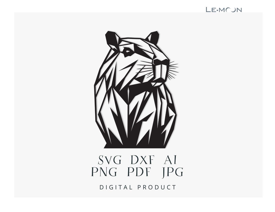 Geometric Capybara, Laser Cut SVG|DXF File | Metal Art Wall Art ...