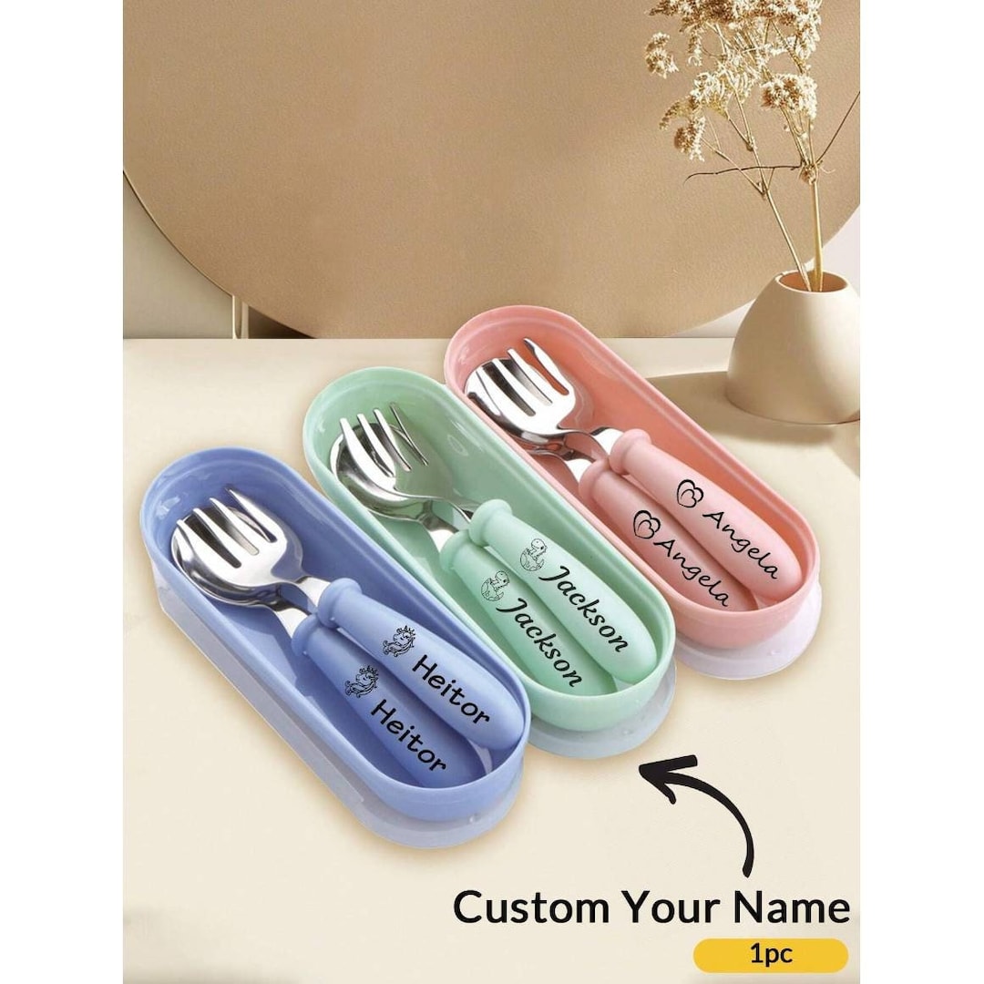 Personalized Engraved Cutlery Set - Custom Baby Spoon & Fork - Etsy