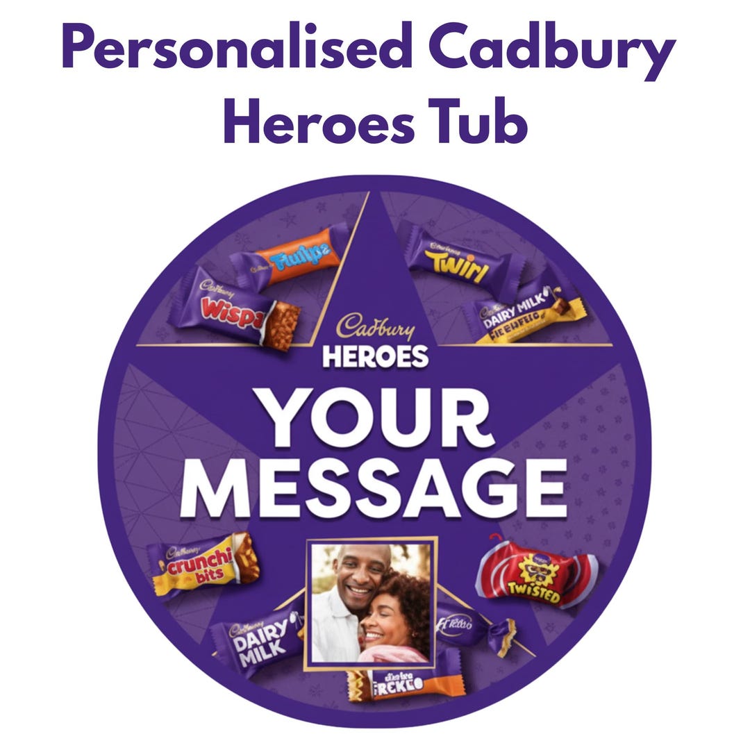 Personalised Cadbury Heroes Tub, Custom Message Chocolate, Christmas ...
