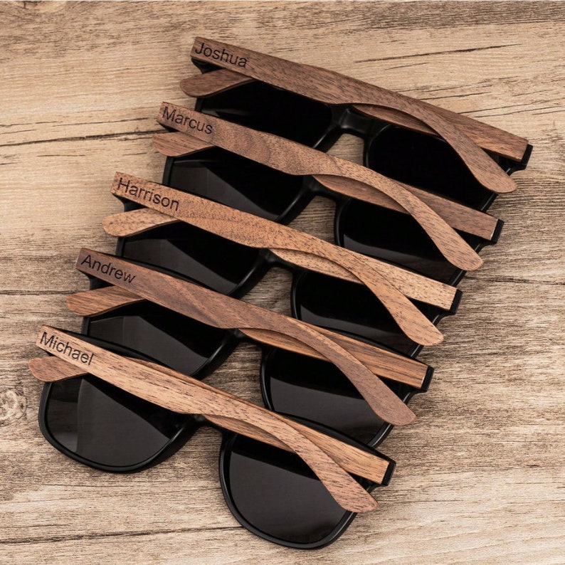 Personalized Engraved Name Wooden Unisex Sunglasses - Dad Gift ...