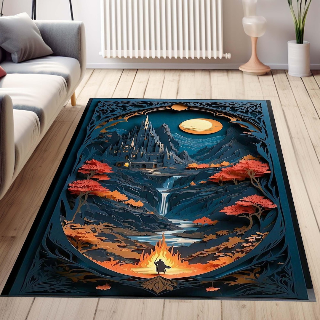 LOTR Rug, Lord of the Rings Rug, Modern Rug, Fan Rug, Colorful Rug ...