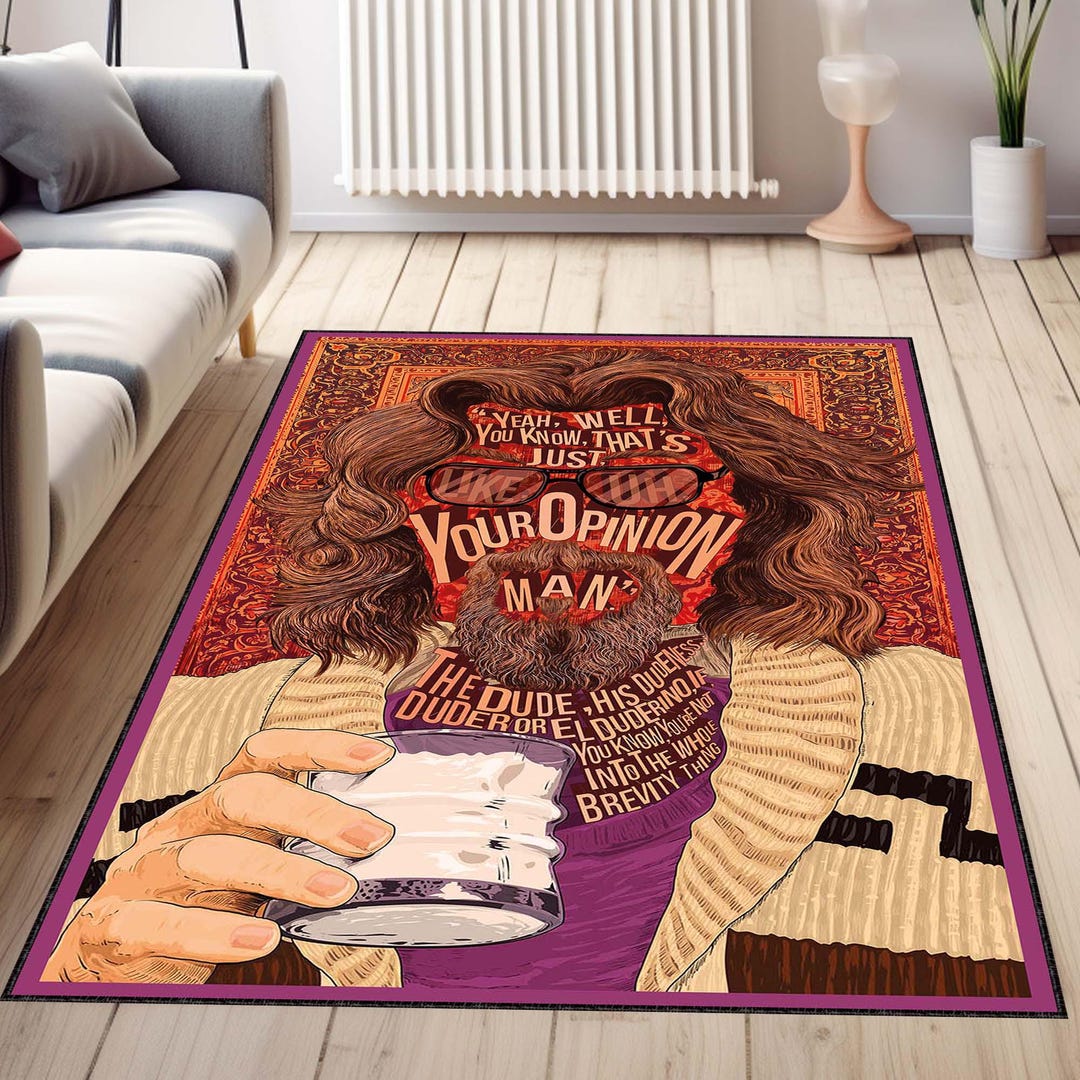 Dude Rug, the Big Lebowski, Fantastic Movie Floor Rug, Living Room Rug ...