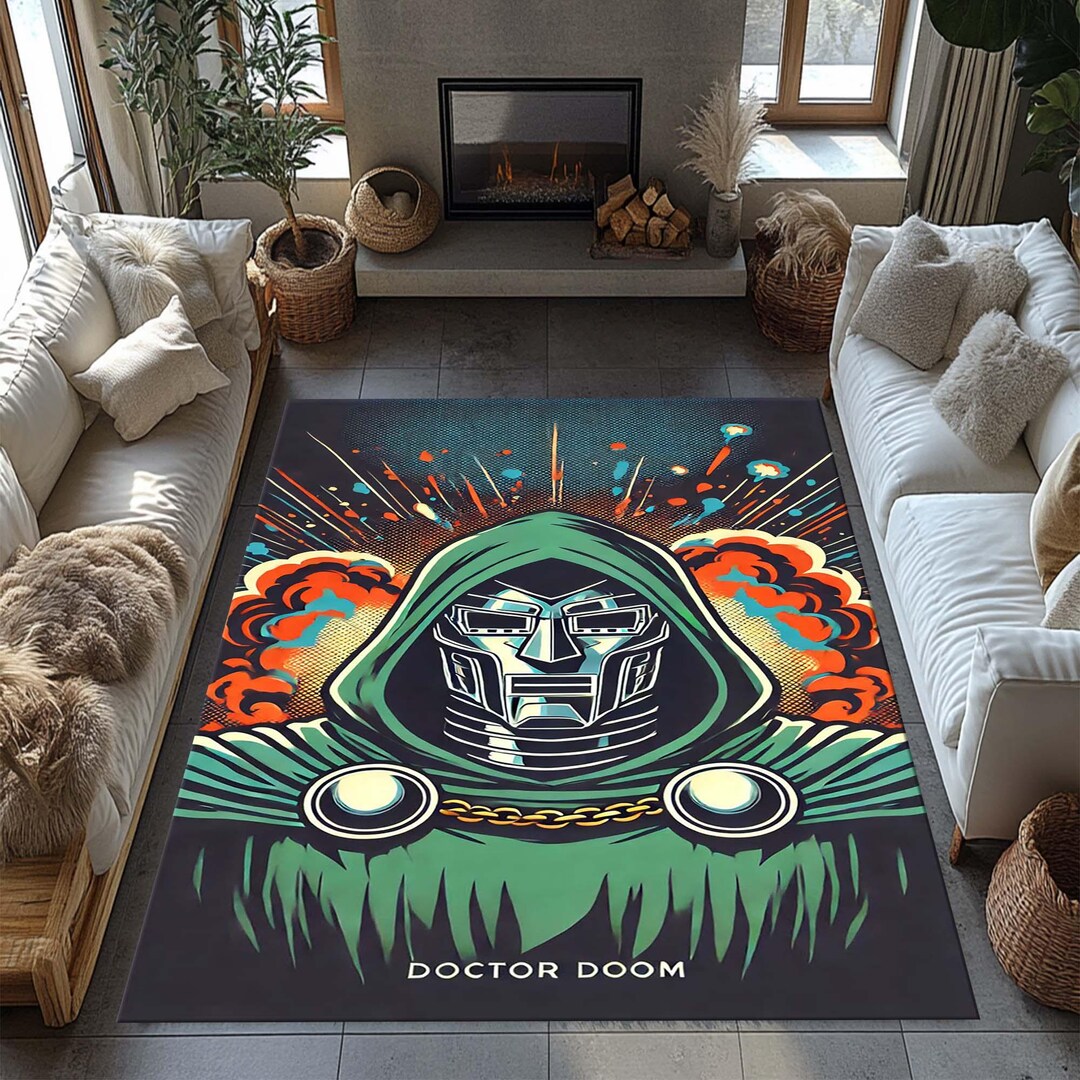 Doom Rug, Doctor Doom Rug, Fear Rug ,skull Rug, Skeleton Rug, Young ...