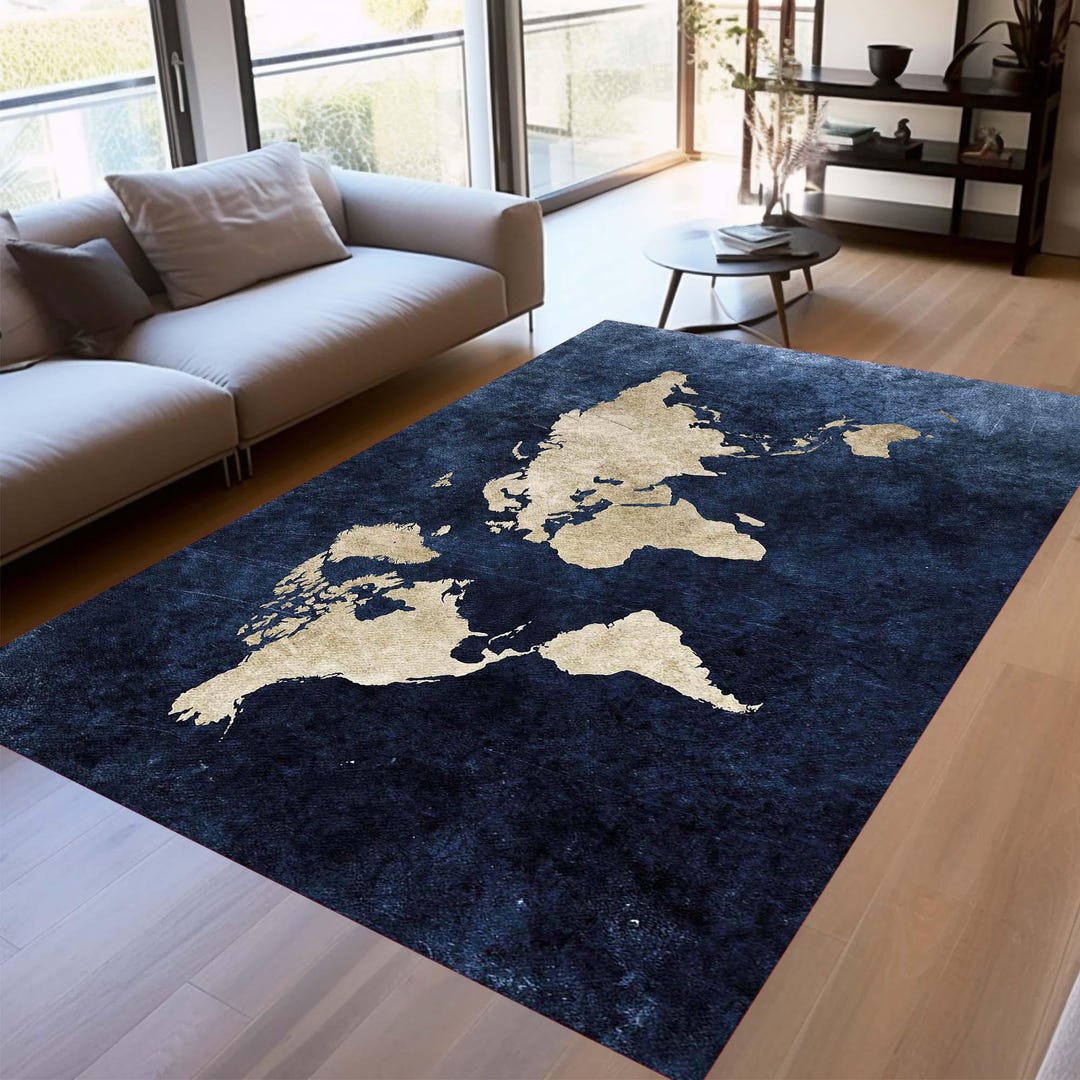 World Map, Educational Map Rugs, Kids Map Rug, Children Rug, Kids Rug ...