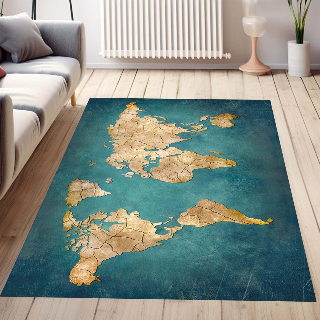 World Map, Educational Map Rugs, Kids Map Rug, Children Rug, Kids Rug ...
