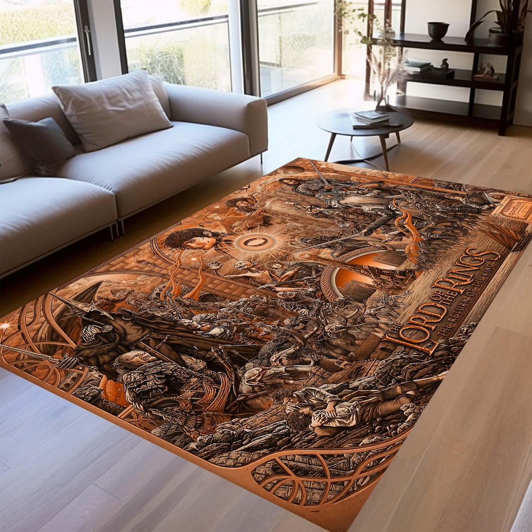 LOTR Rug, Lord of the Rings Rug, Modern Rug, Fan Rug, Colorful Rug ...