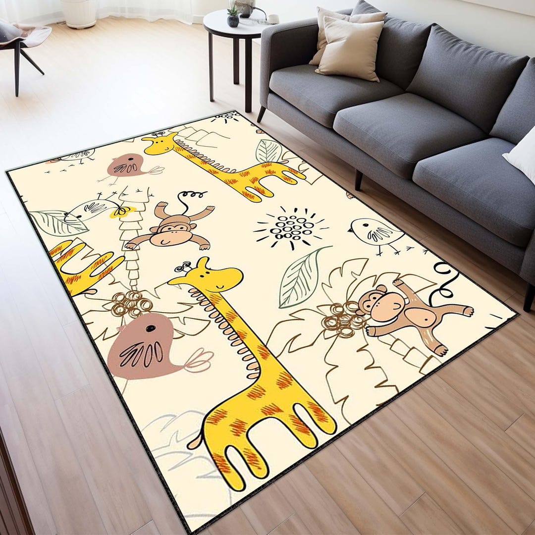 Cartoon Giraffe Rug,giraffe Rug,animal Rug,baby Room Rug,kids Room Rug ...